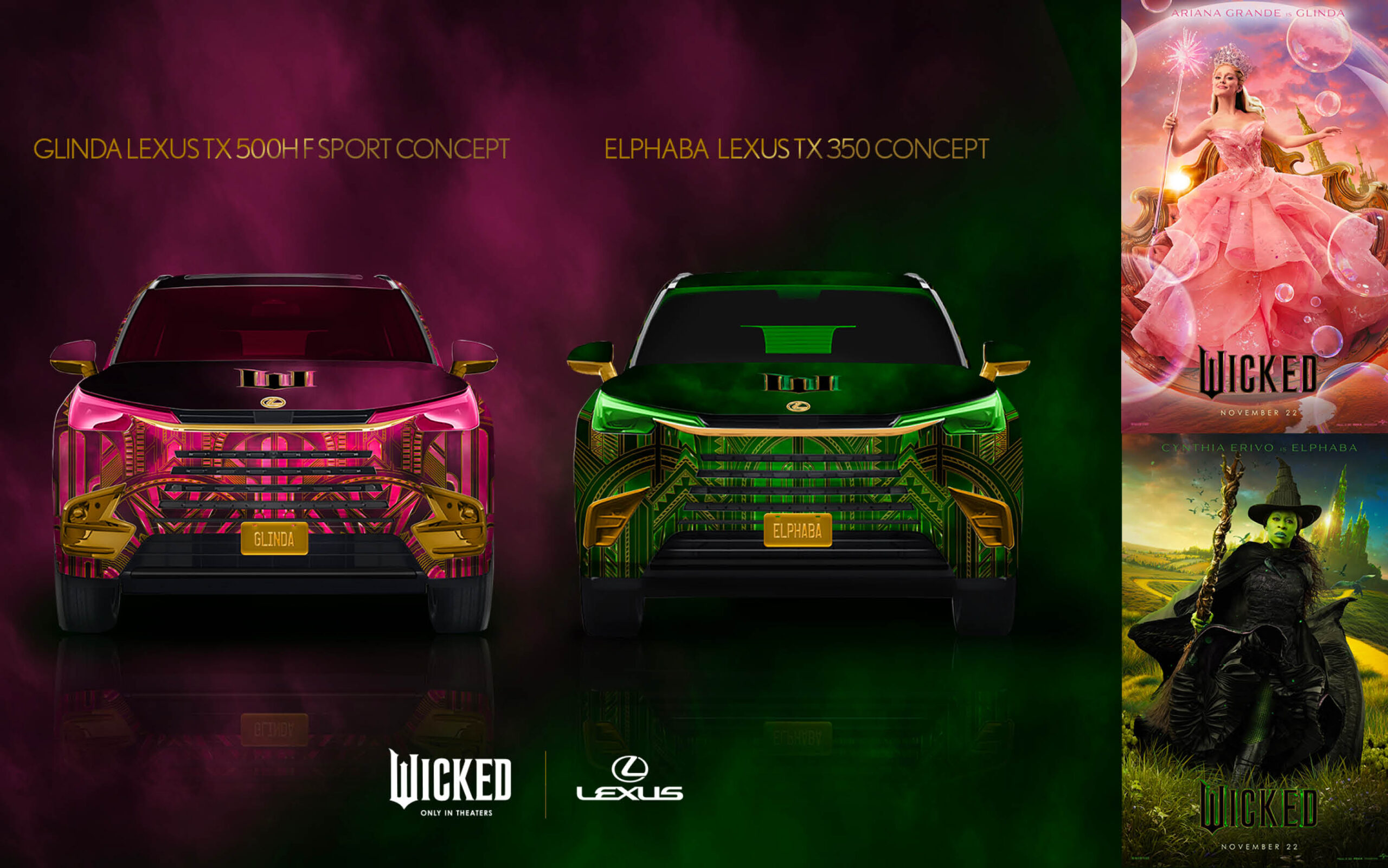 Lexus customizes spellbinding Elphaba and Glinda TX vehicles for the ...